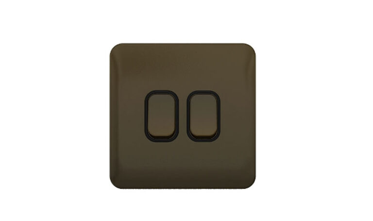 Lisse Deco – Plate Switch – 2 gang 2 way – 10AX Mocha Bronze with Black ...